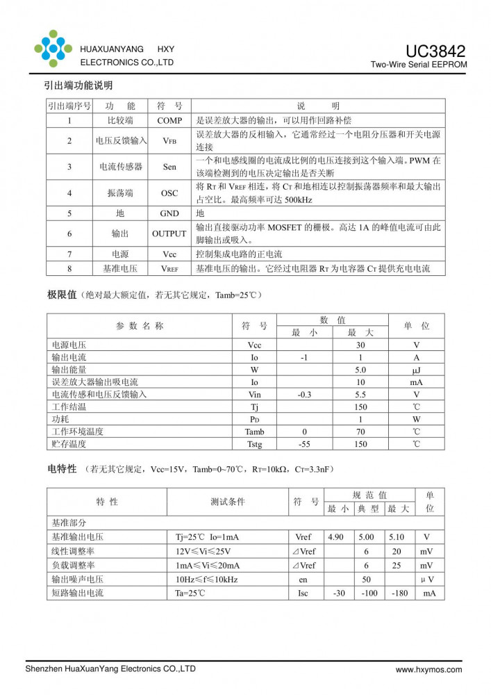 UC3842-HXY datasheet page 2