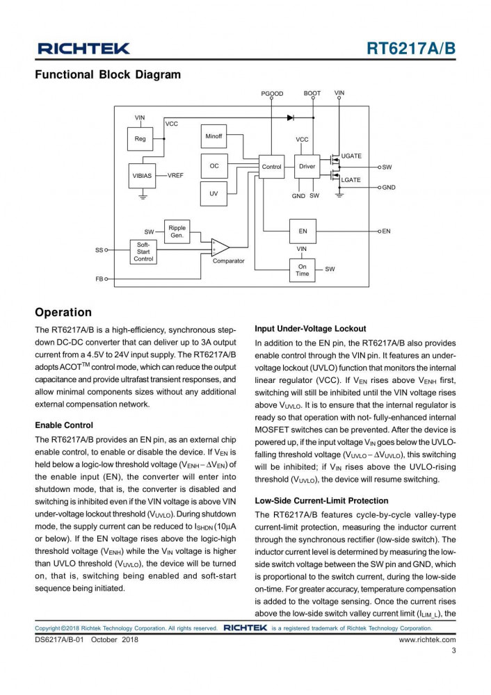 RT6217AHGJ8F datasheet page 3
