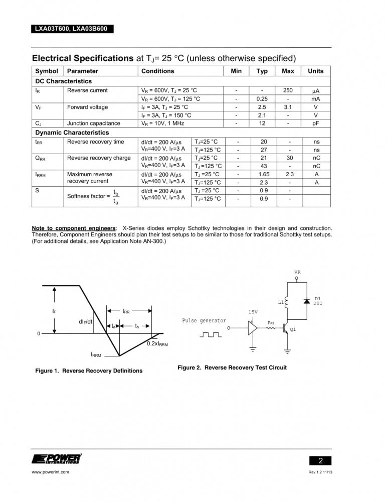 LXA03T600 datasheet page 2
