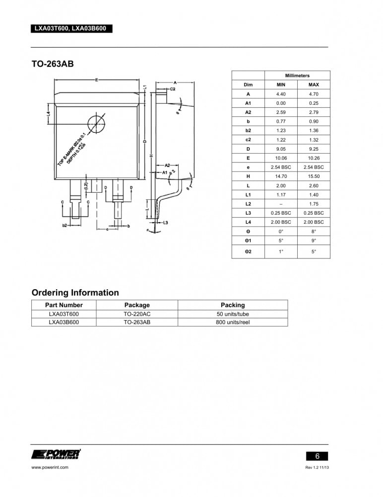 LXA03T600 datasheet page 6