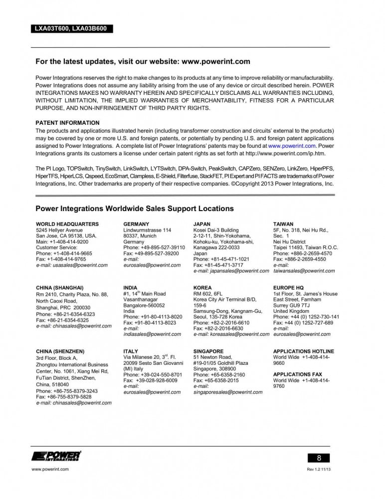 LXA03T600 datasheet page 8