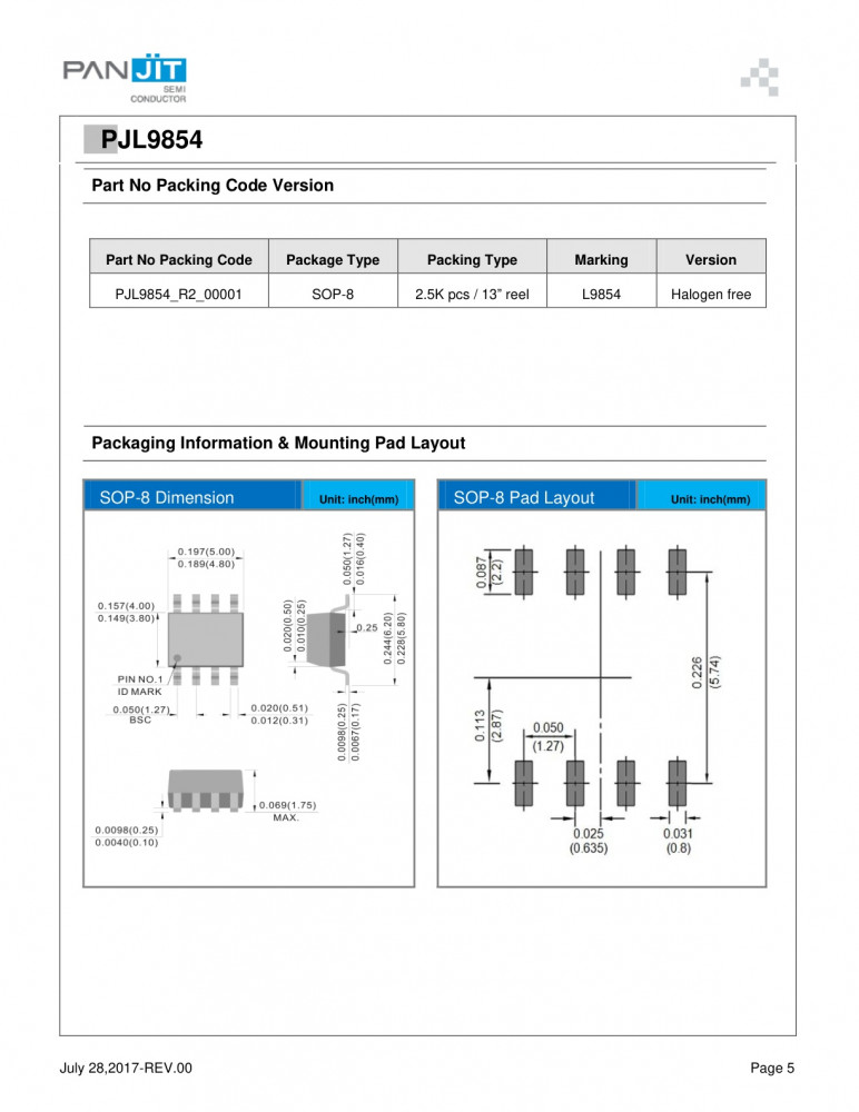 PJL9854 datasheet page 5