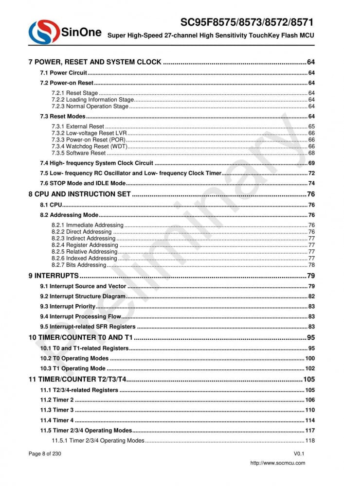 SC95F8572 datasheet preview, page 8
