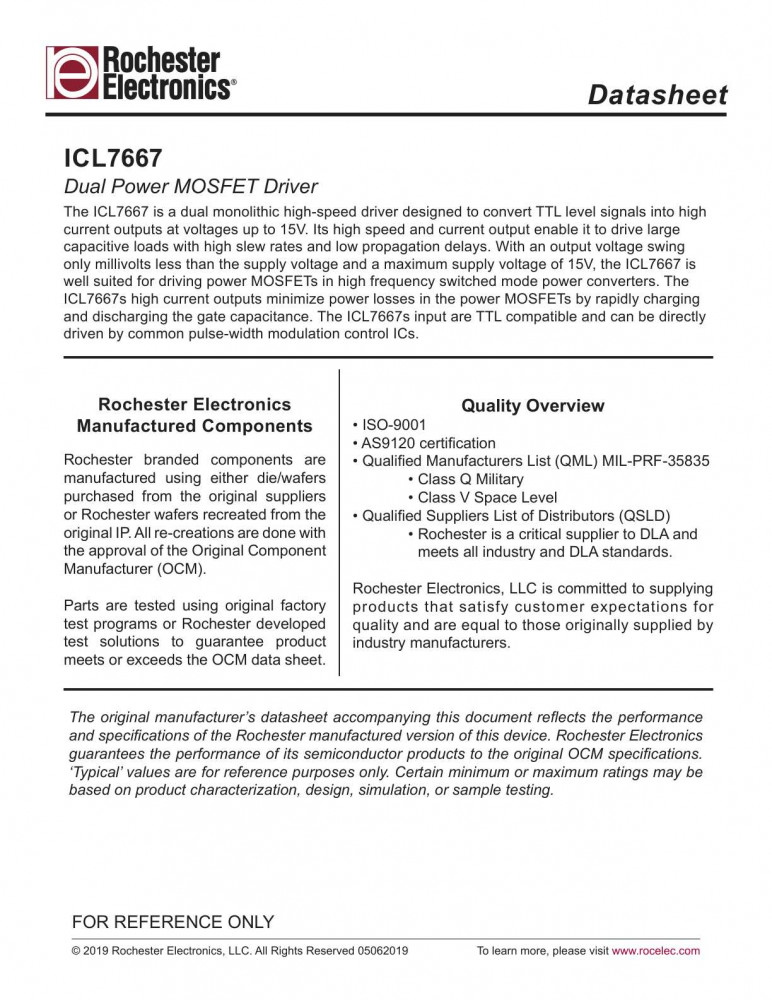 ICL7667 datasheet page 1