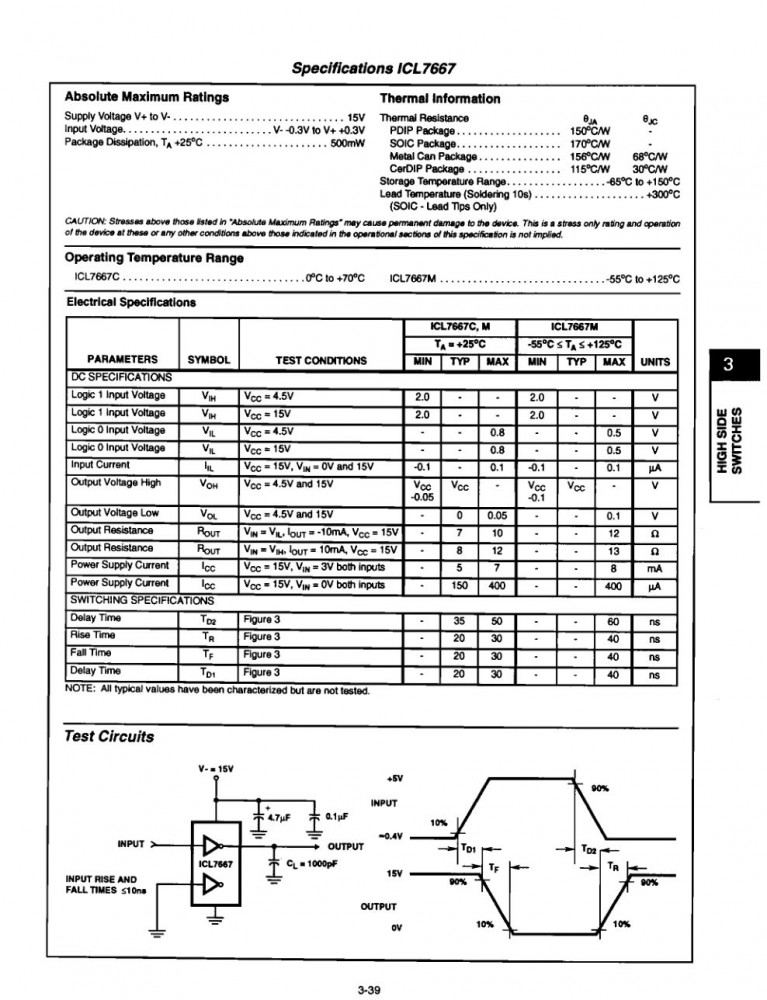 ICL7667 datasheet page 3