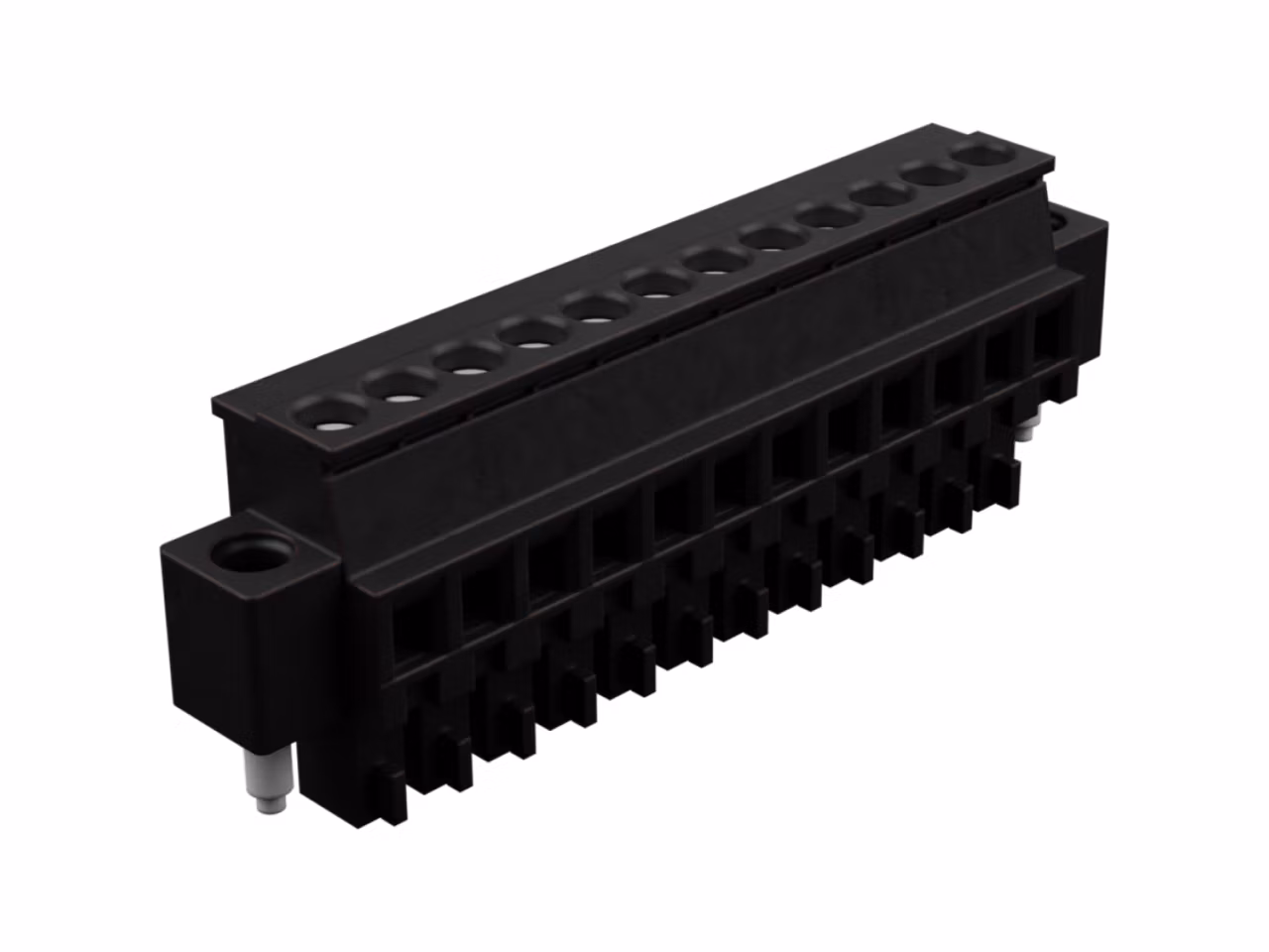 3.81mm Pitch Eurostyle Vertical Plug, with Retention Screws and Standard Imprinting, Front Wire Entry, Gold (Au) Plated, Black, 12 Circuits for sale