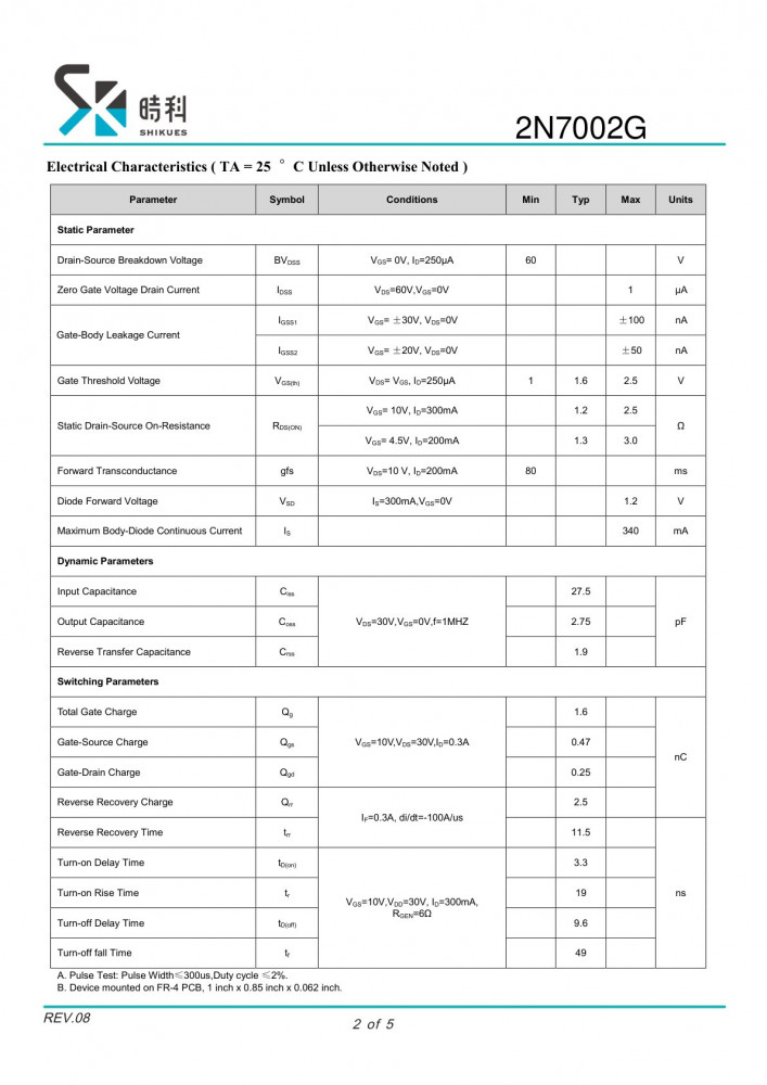 2N7002G datasheet page 2