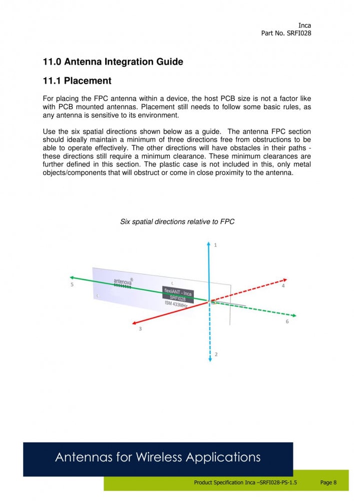 Antenova SRFI028 technical document page 8