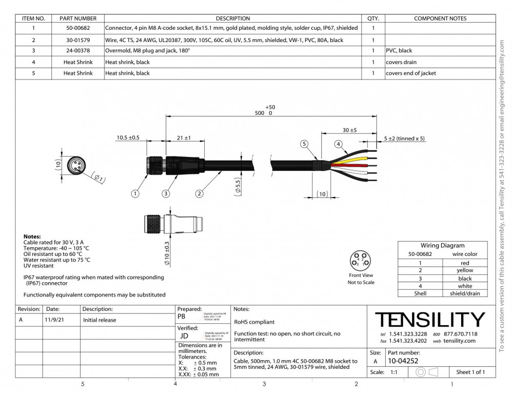 Tensility International 10-04252 technical drawing