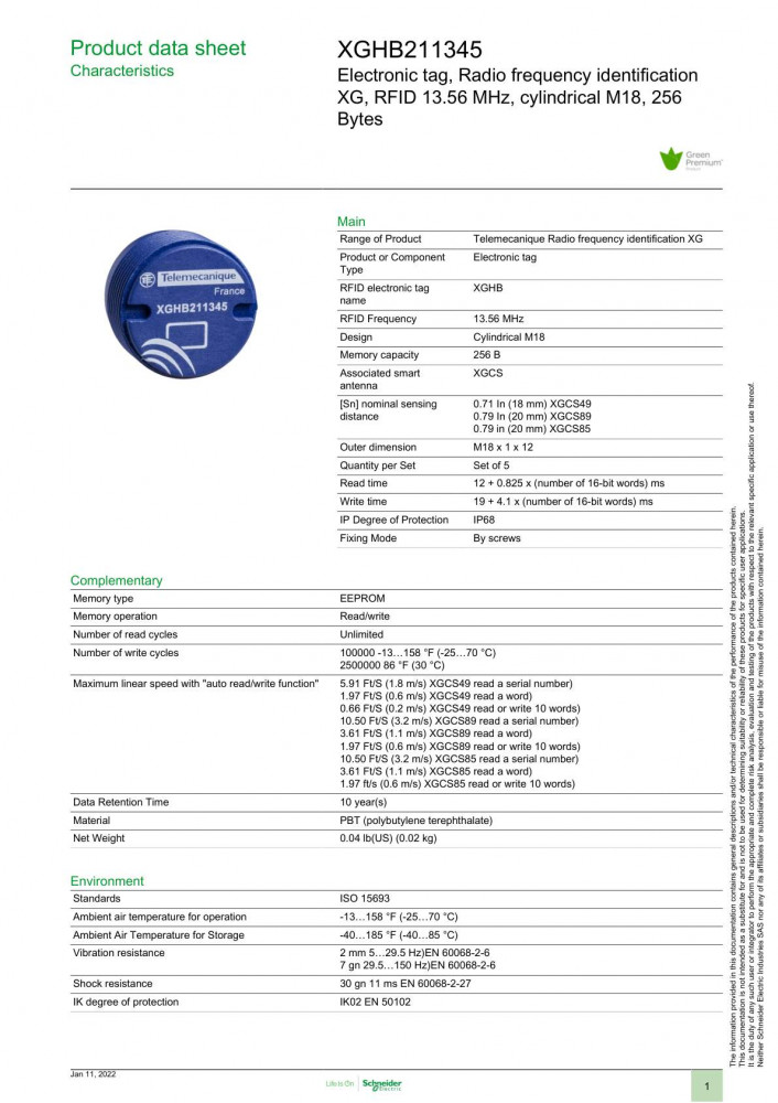 XGHB211345 technical document page 1