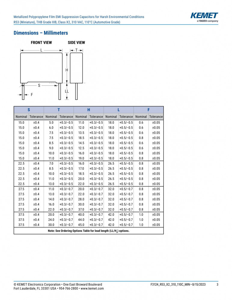 KEMET R53 datasheet page 3