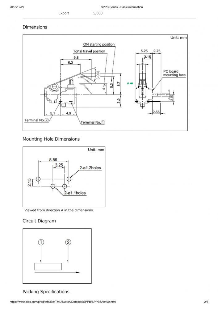 SPPB6A0400 mounting hole dimensions