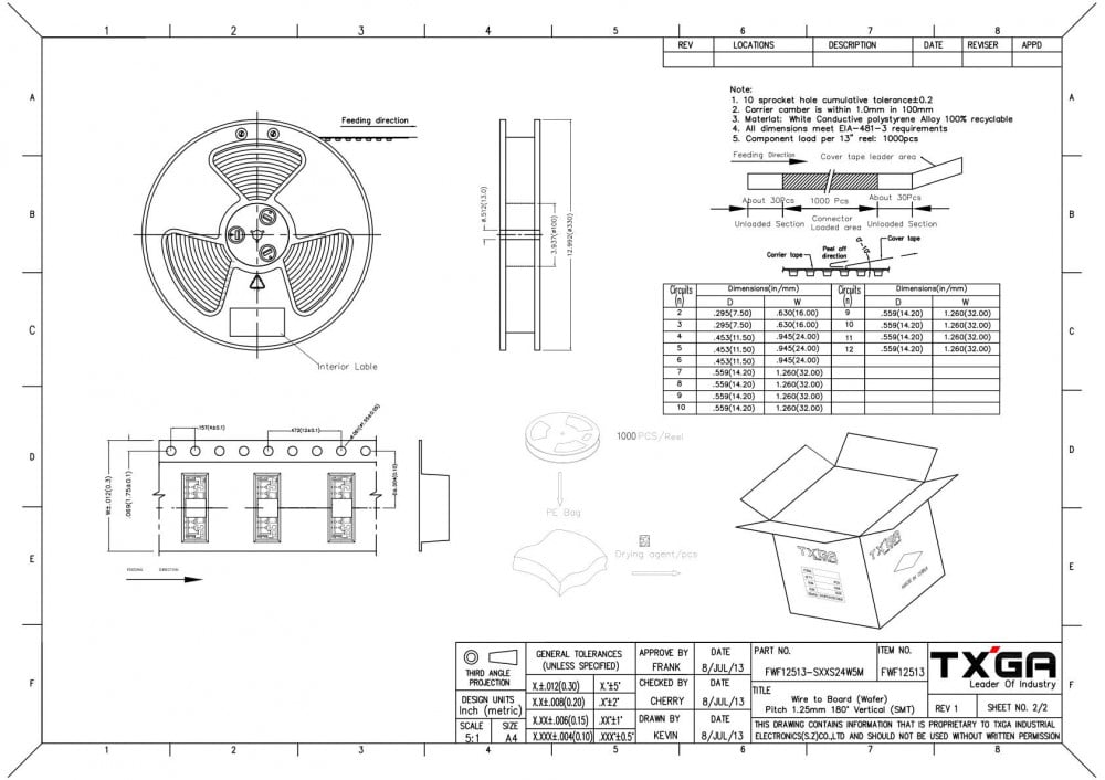 TXGA FWF12513 connector drawing page 2