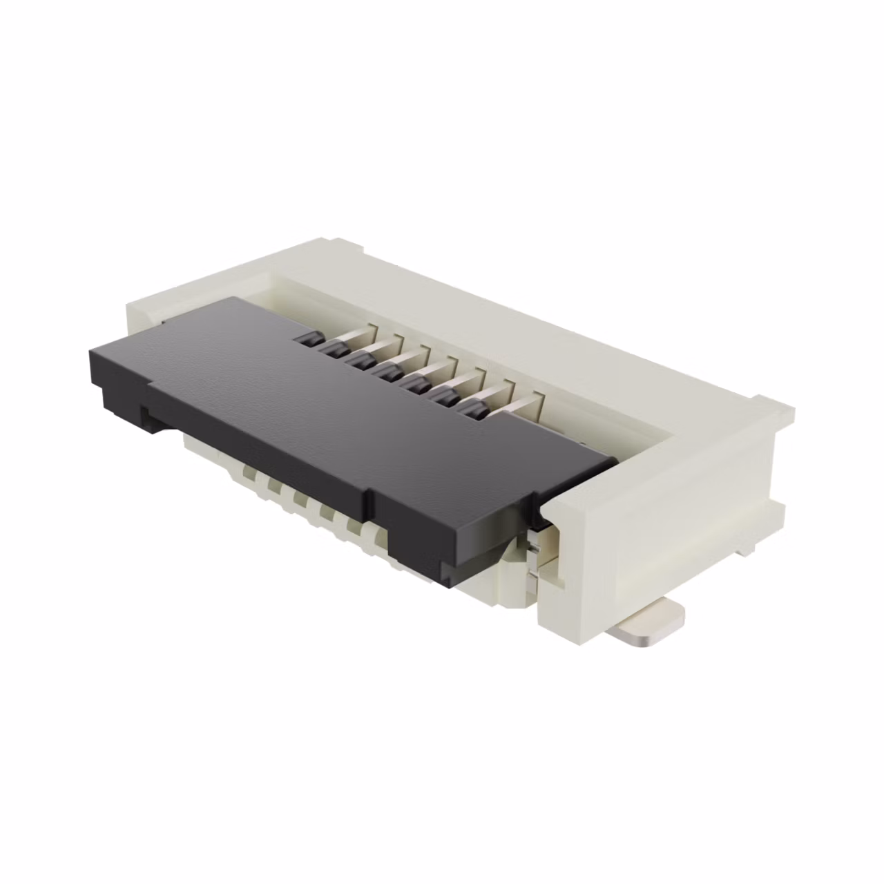 Easy-On FFC/FPC Connector, 0.50mm Pitch, 1.90mm Height, Single Bottom Contact (FS19), Right-Angle, Surface Mount, ZIF, 7 Circuits, Tin-Bismuth Plating for sale