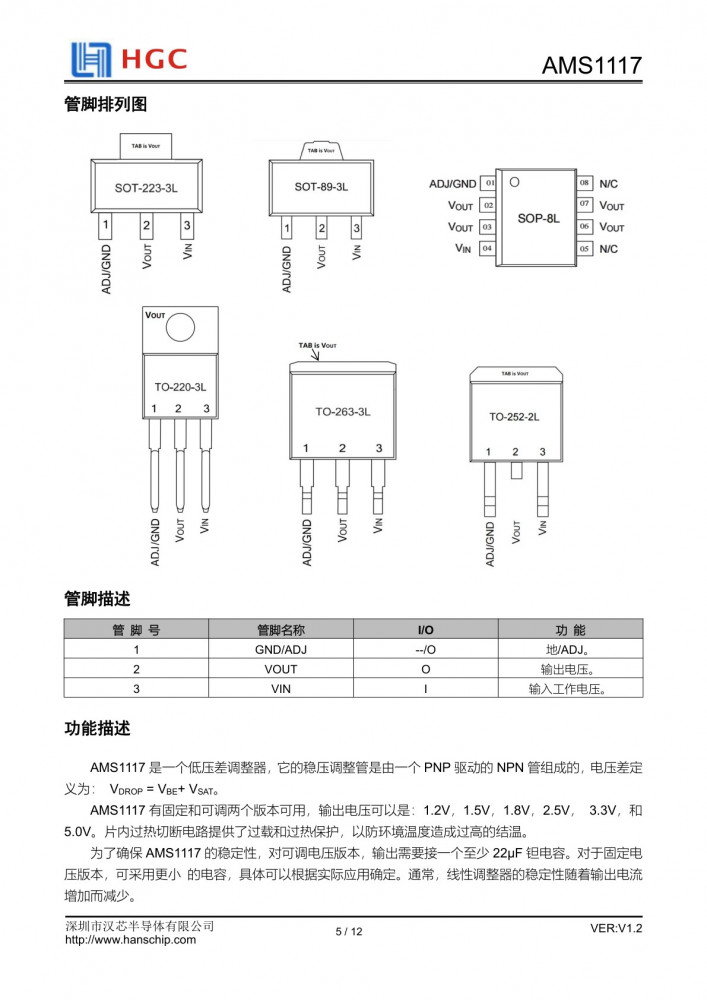 AMS1117 datasheet page 5