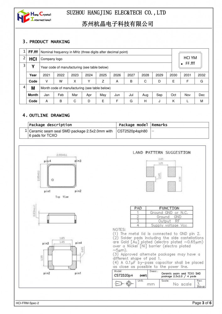 HCI 8122S-25.000NQ33FTL datasheet page 3