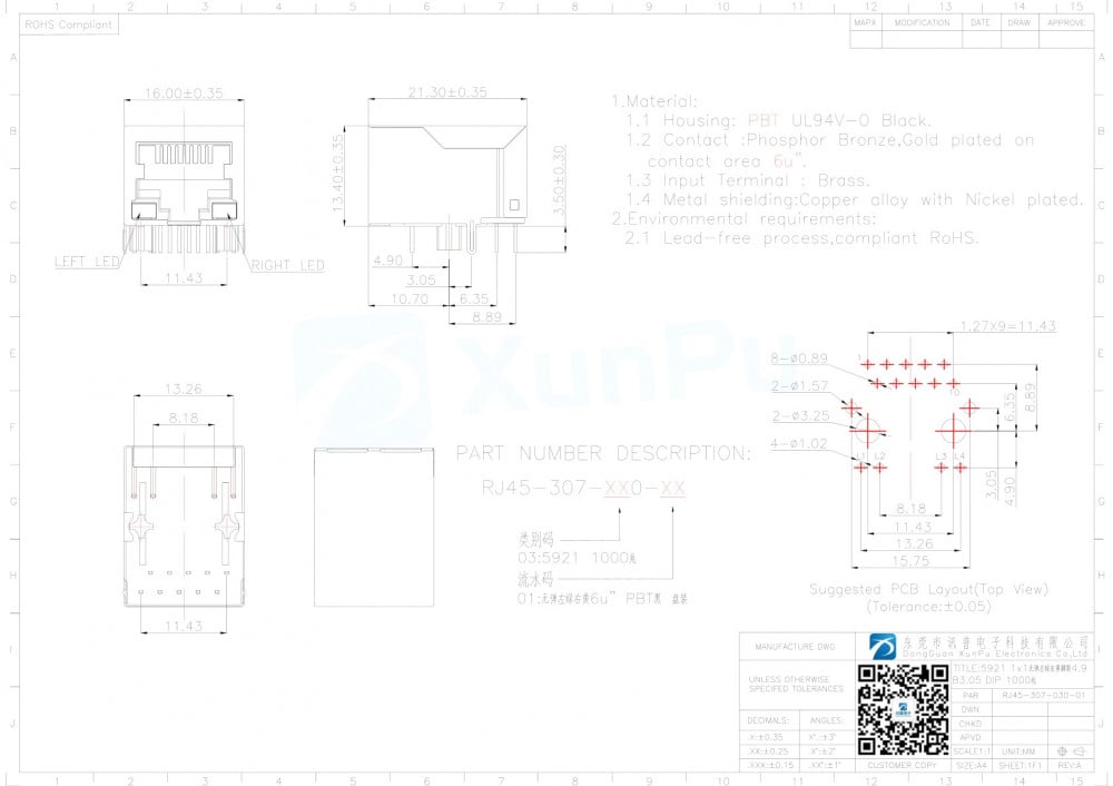 RJ45-307-030-01 technical document page 1