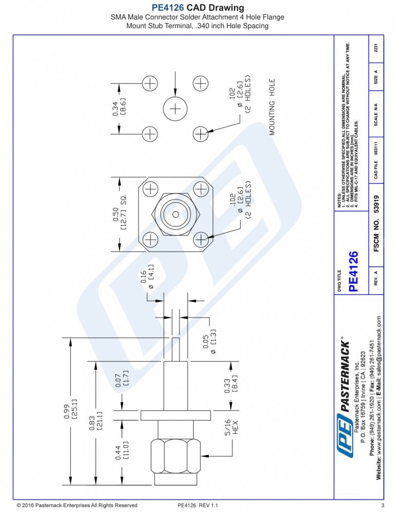 PE4126 CAD drawing page