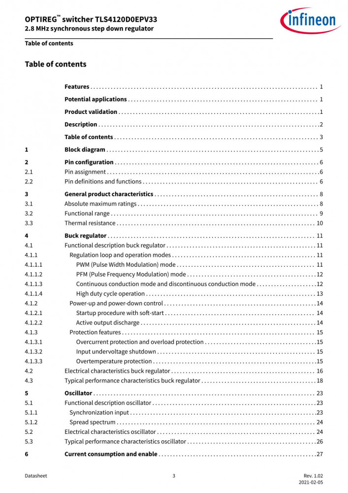 TLS4120D0EPV33 datasheet page 3