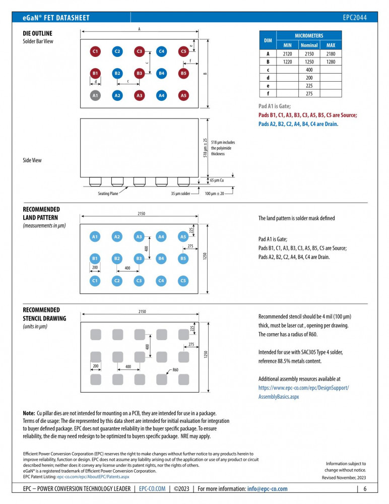 EPC2044 datasheet page 6