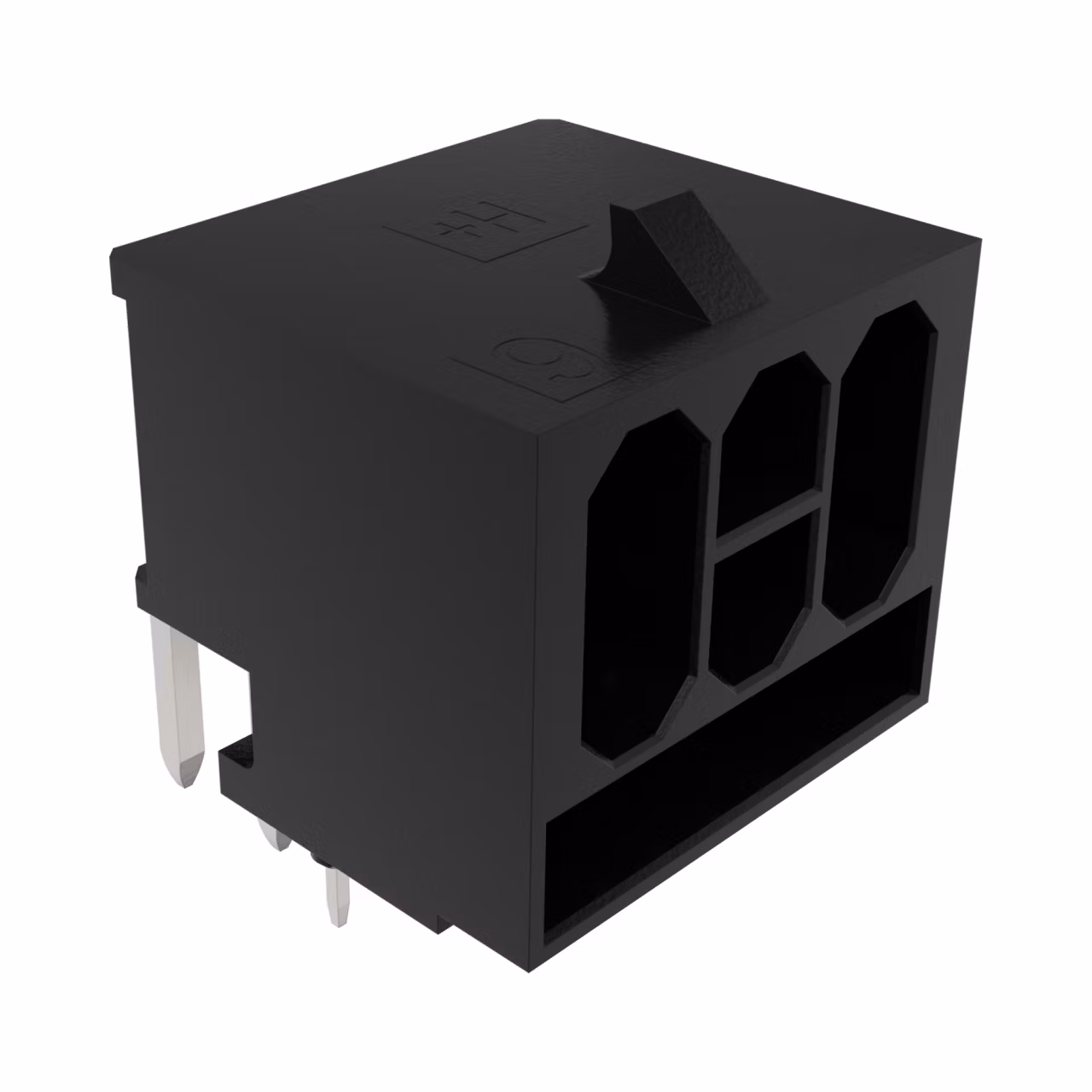 Micro-Fit+ OCP M-PIC 12V Right-Angle Header, Through Hole, 3.00mm Pitch, 3 Rows, 12 Circuits (6 Power, 6 Signal), 3.18mm Tail Length, Matte Tin (Sn) Plating, Black, Tape and Reel for sale