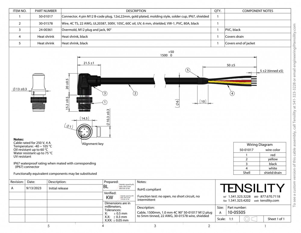Tensility 10-05505 product drawing preview
