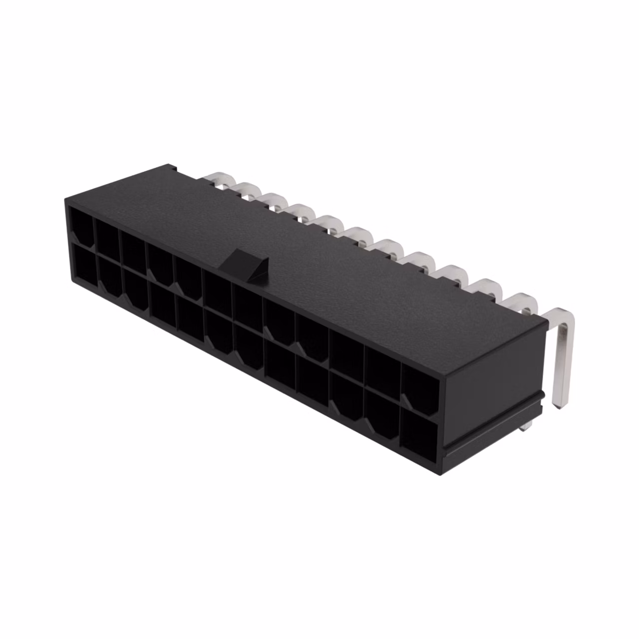 Mini-Fit Jr. Reflow Solder Capable Header, Right-Angle, Dual Row, 24 Circuits, without Mounting Peg, Tin (Sn) Plating, Glow-Wire Capable, Tape and Reel for sale