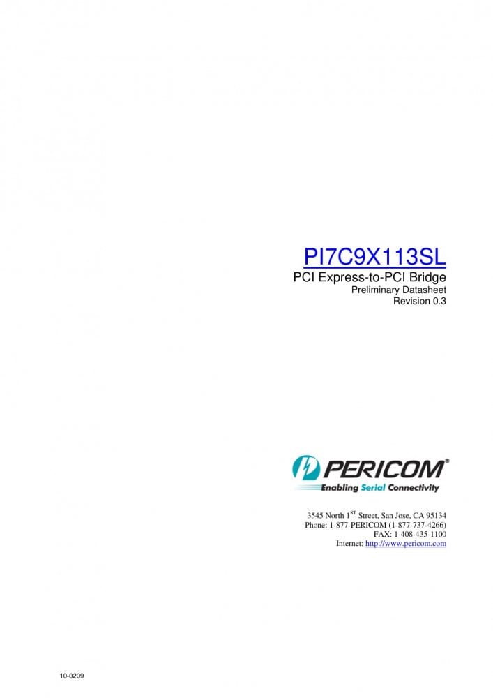 PI7C9X113SL datasheet page 1