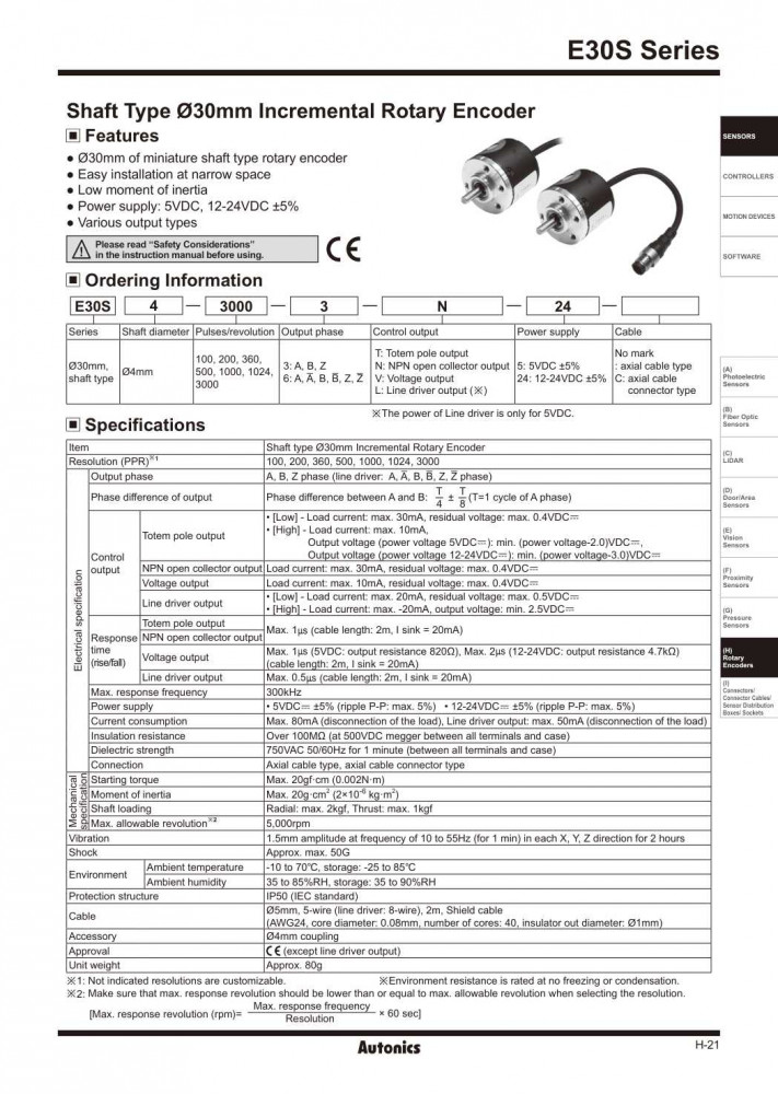 E30S technical document page 1