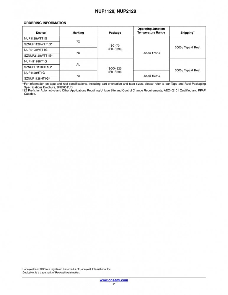 NUP2128WTT1G datasheet page 7