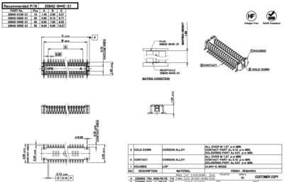 I-PEX 20842-030E-21 Board-to-Board Mezzanine Edge Array Connector for sale