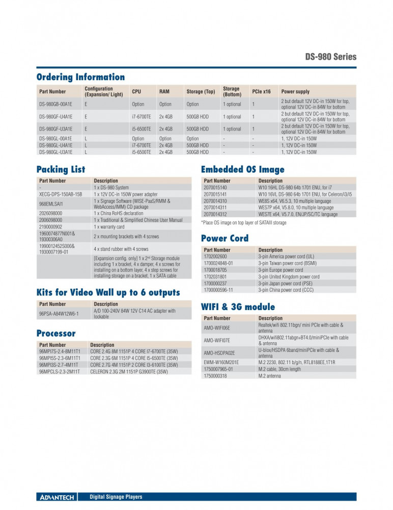 DS-980 series datasheet page 3