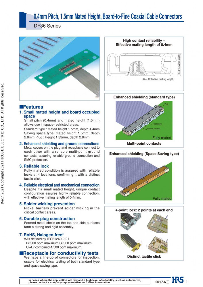 HRS DF36 datasheet page 1
