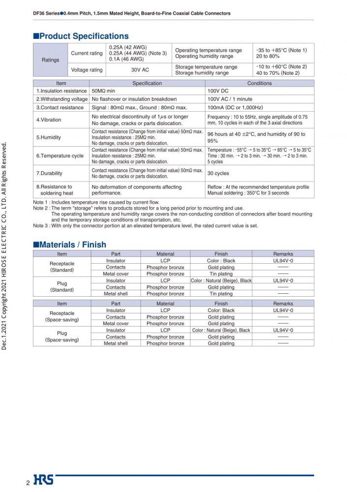 HRS DF36 datasheet page 2