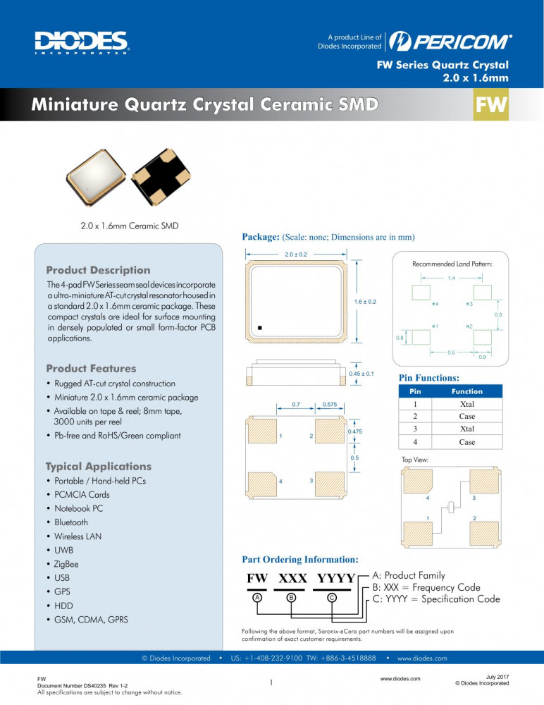 FW4000015Q technical document page 1