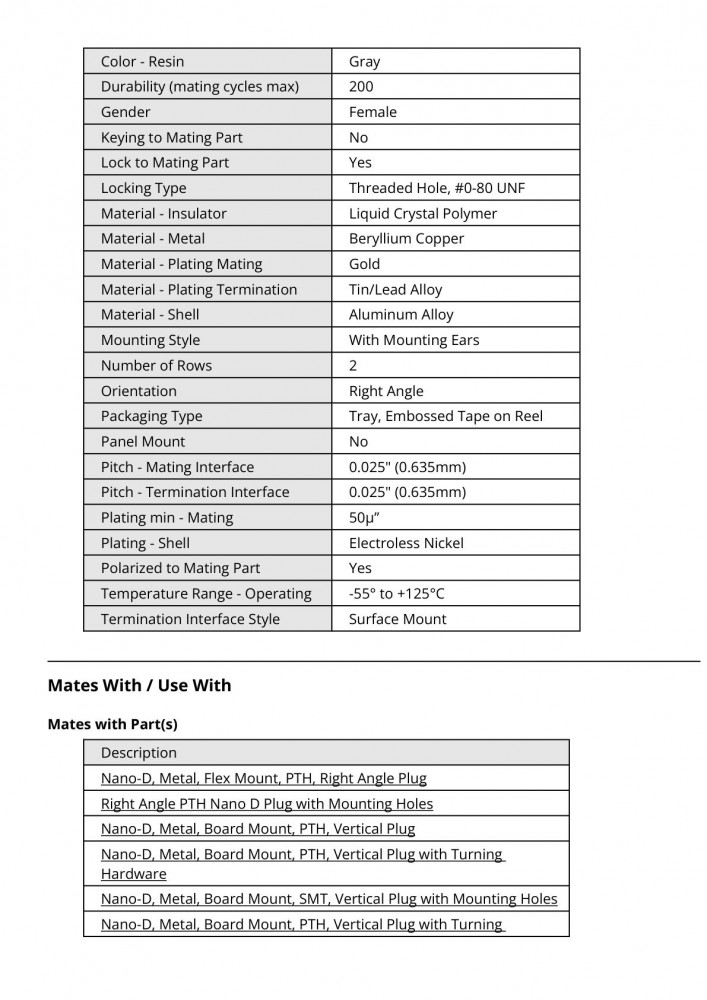 Technical document page 2 for the product listing