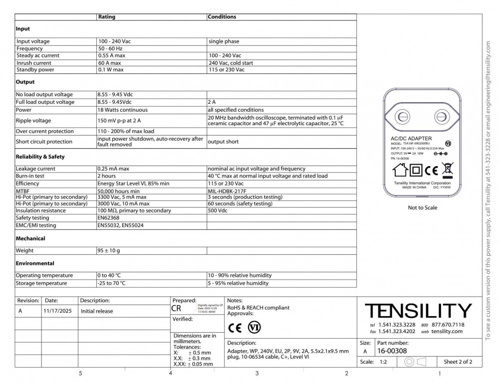 Tensility 16-00308 technical document page 2