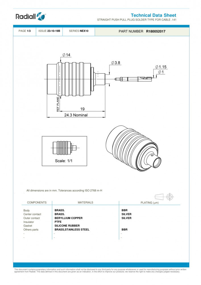 Radiall R180052017 datasheet, page 1