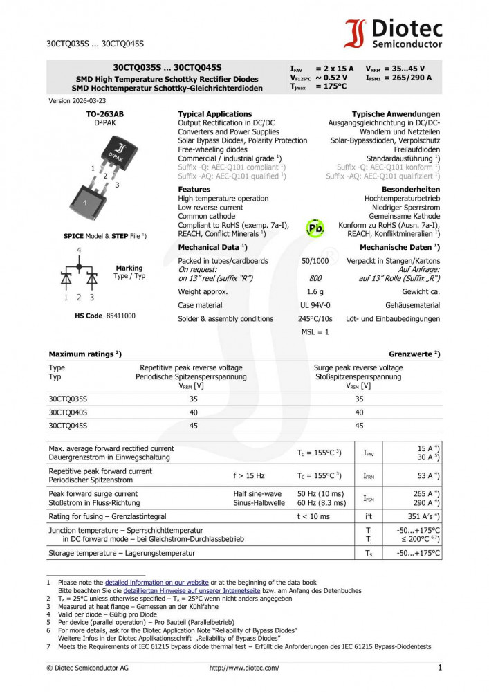 30CTQ045S datasheet page 1