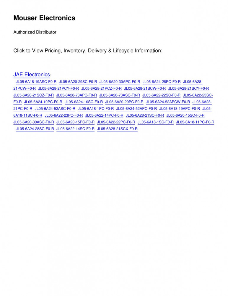 JAE JL05 technical drawing page 2