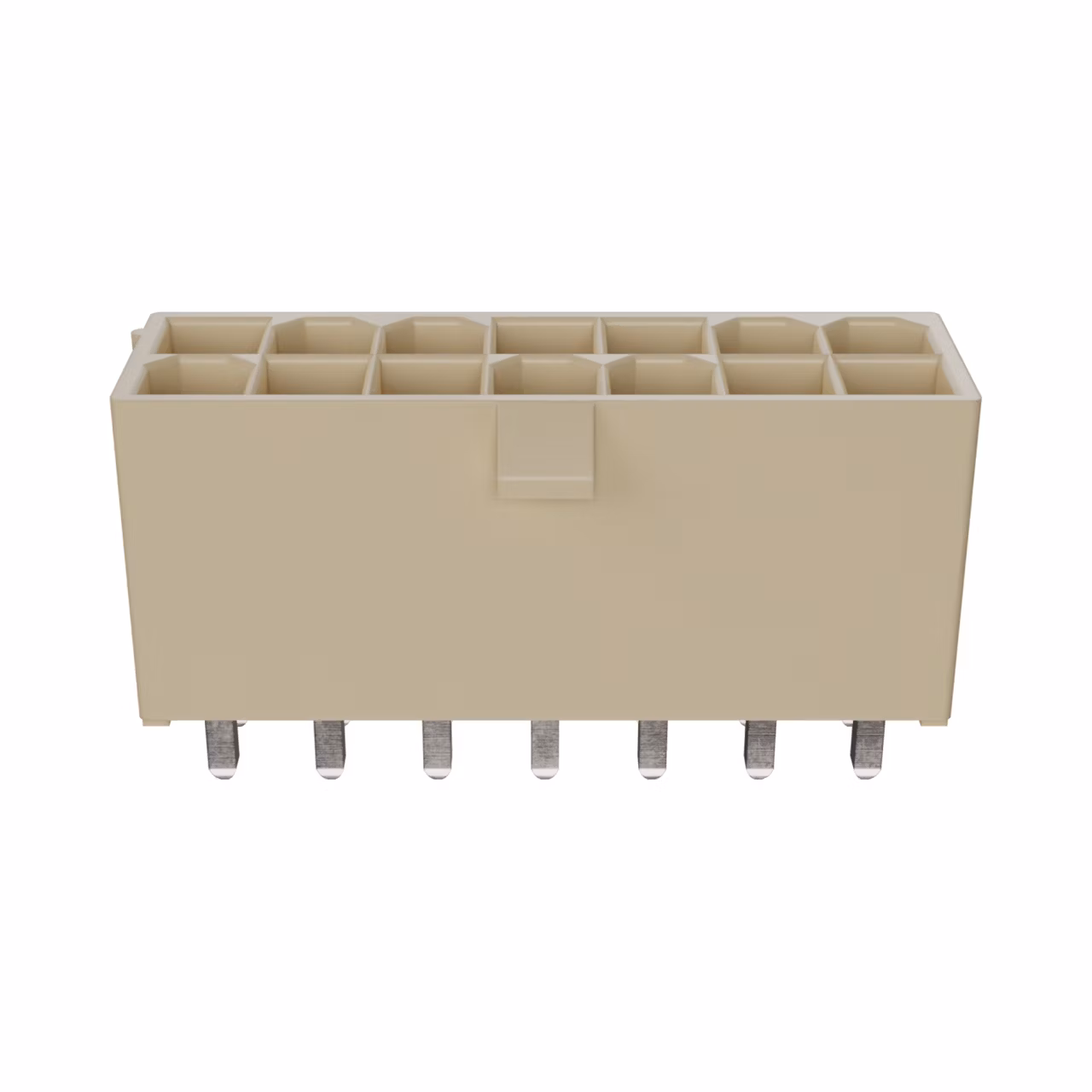 Mini-Fit Jr. Header, 4.20mm Pitch, Vertical, Dual Row, without Flange, 14 Circuits, Matte Tin (Sn) over Nickel (Ni) Plating, Tape and Reel, Beige for sale