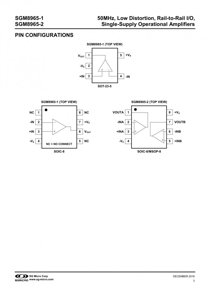 SGM8965-2 datasheet preview, page 3