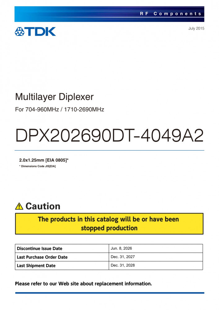 DPX202690DT-4049A2 datasheet page 1