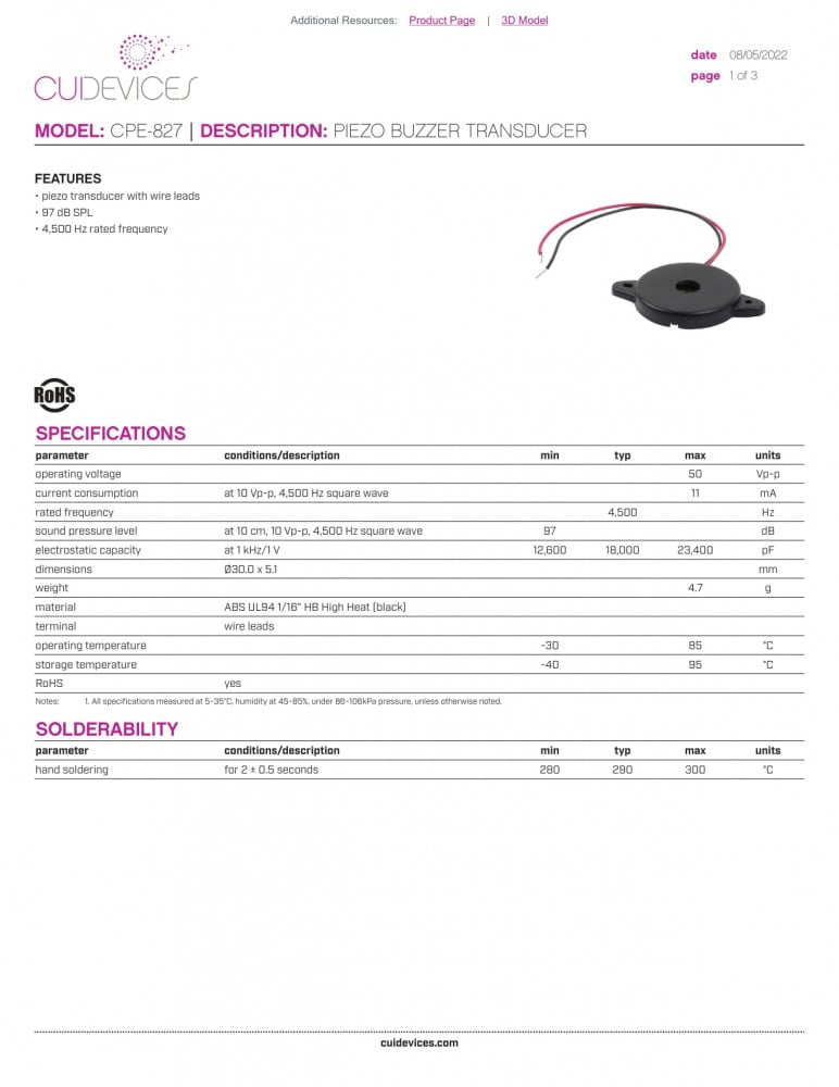 CPE-827 technical document page 1