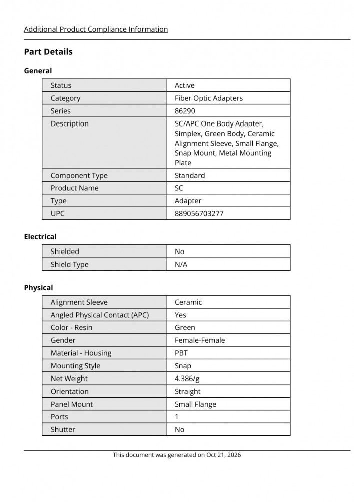 MOLEX 885361100 product drawing preview, page 2