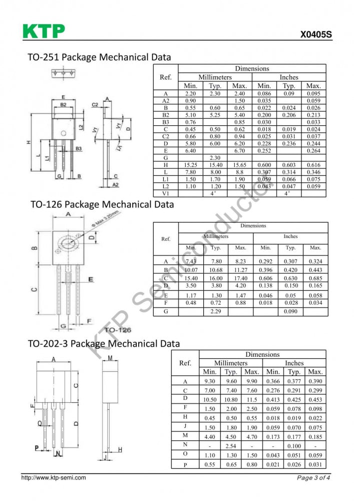 X0405S-KTP datasheet page 3