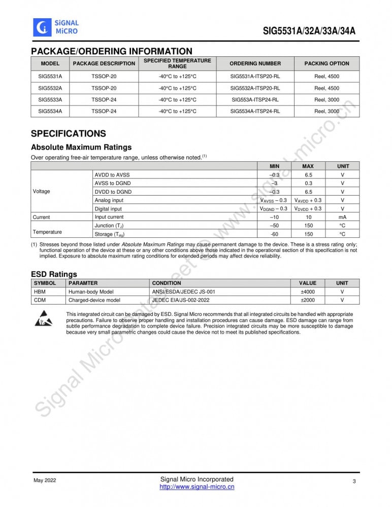 SIG5534A datasheet page 3