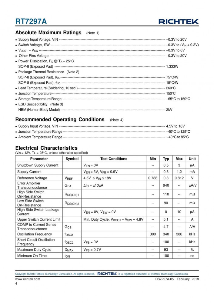 RT7297A datasheet page 4