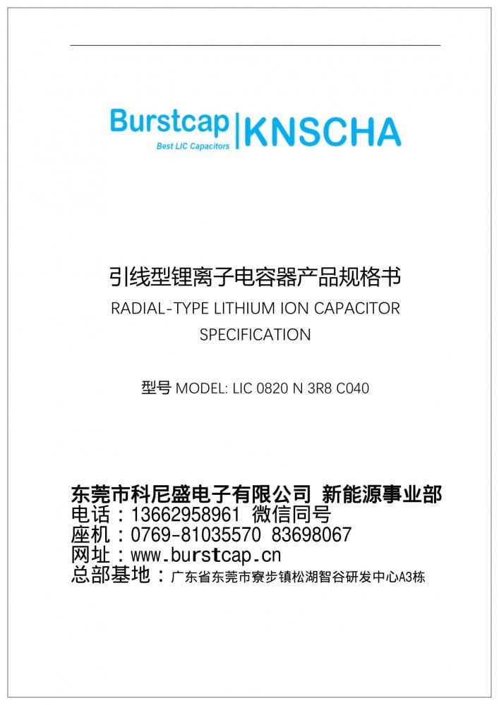 LIC0820N3R8C040 datasheet page 1
