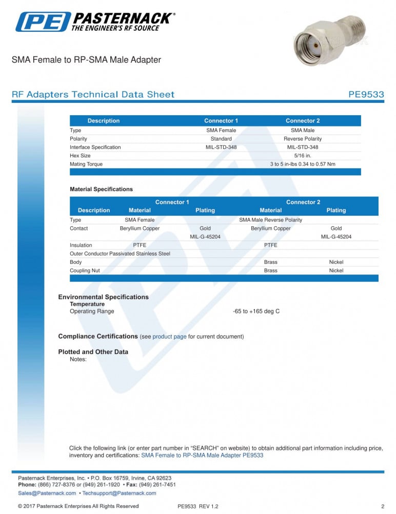 PE9533 technical document page 2